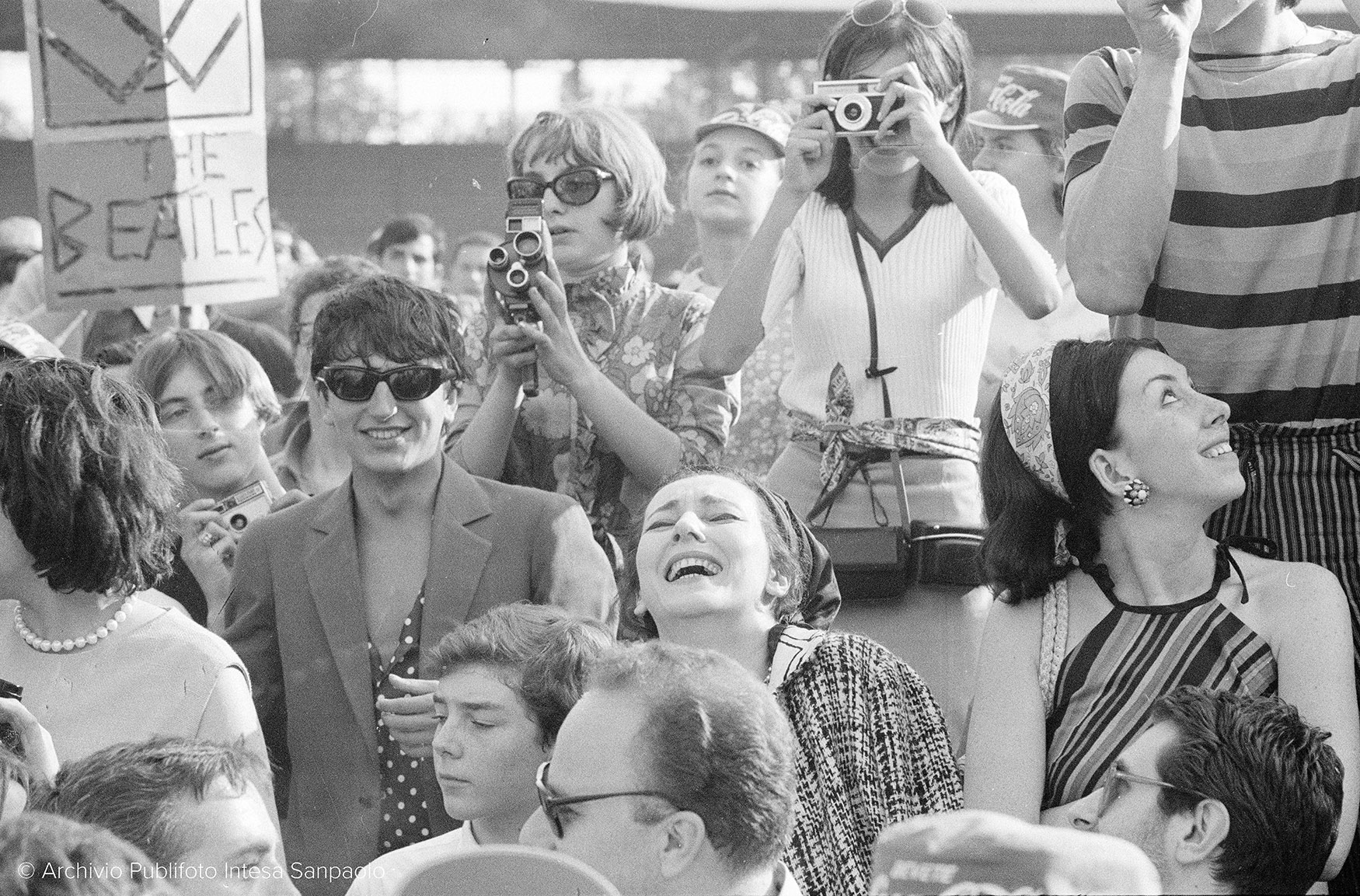 Frenzied Fans at The Beatles' Concert at Vigorelli Velodrome, Milan